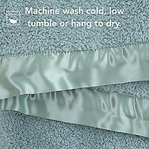 Little Giraffe Baby Blanket - Chenille Soft Blanket with Satin Trim - Baby Stroller Blanket - Newborn Baby Essentials & Gifts - 29" x 35" - Sage