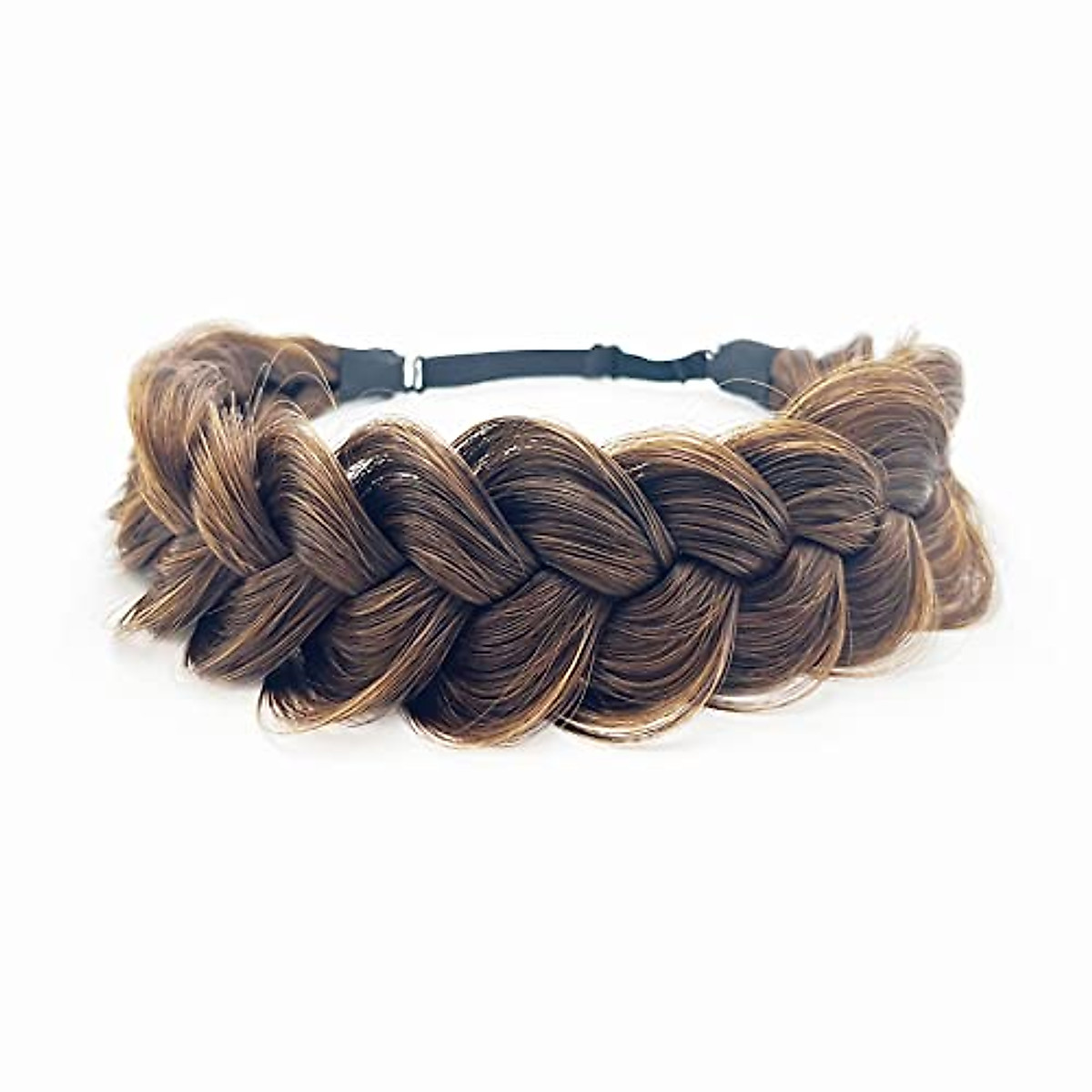 TOECWEGR Synthetic Hair Braided Headband Classic Wide Strands Wedding Disorderly Fluffy Braids Wig Band Women Beauty Accessory