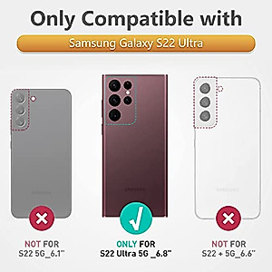 Case for Samsung Galaxy S22 Ultra 5G: Military Grade Drop Proof Rugged Protective Phone Cover with Built-in Kickstand & Slide |Shockproof Bumper Protection Textured Matte 6.8 Inch-Black