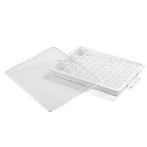 Diamond Bead Storage System, 50 Pcs Removable Clear Plastic Painting Drill Organizer with Snap Shut Lid for Nail Art Rhinestone Jewelry DIY Diamond Cross Stitch Tools and Other Small Items