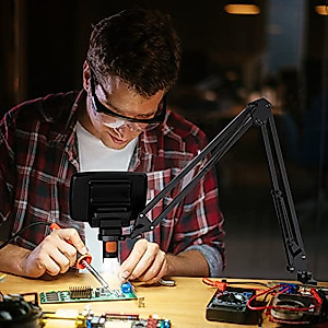 Hayve Microscope Arm Stand，Adjustable Metal Bracket with Clamp and Grommet Base，Coin Microscope Mount ，Compatible with Model DM4 DM9 MS2 MS1 MS3& Most 4.3'',7'' Digital Microscopes (1.65（for MS1,MS3)