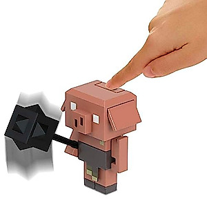 Mattel Minecraft Legends 3.25-inch Action Figures with Attack Action and Accessory, Collectible Toys (Piglin Runt)