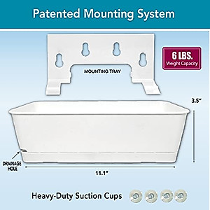 Product Trend Blooming Shelf for Window-Mounted Herbs, Grow Flowers, Succulents, and Vegetables, Indoor Rectangular Planter with Drainage Holes, 4 Inches x 11.2 Inches x 5.3 Inches, White, Pack of 2
