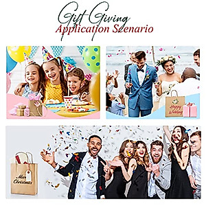 METRONIC Paper Gift Bags 5.25x3.75x8'' 100Pcs Brown Paper Bags with Handles Bulk, Kraft Paper Bags for Small Business, Birthday Wedding Party Favor Bags, Christmas Gift bags, Retail shopping Bags