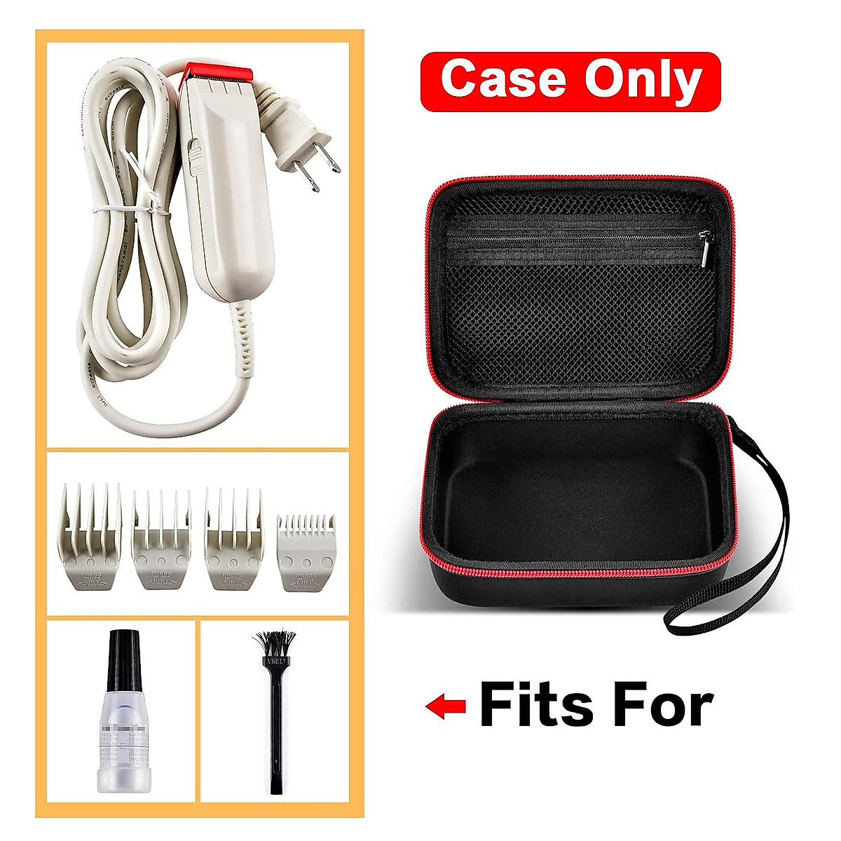 ALLPRIMO Case Compatible with Wahl Professional Peanut Classic Clipper Trimmer #8685 8655 8655-200 8633 8081 8035. Hair Clipper Organizer Holder for Attachment Comb, Oil,Blade Guard(Box Only)-Black