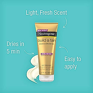 Neutrogena Build-A-Tan Gradual Sunless Tanning Lotion, Lightweight Self-Tanning Body Lotion for a Healthy Glow or Deep Tan, 6.7 fl. oz