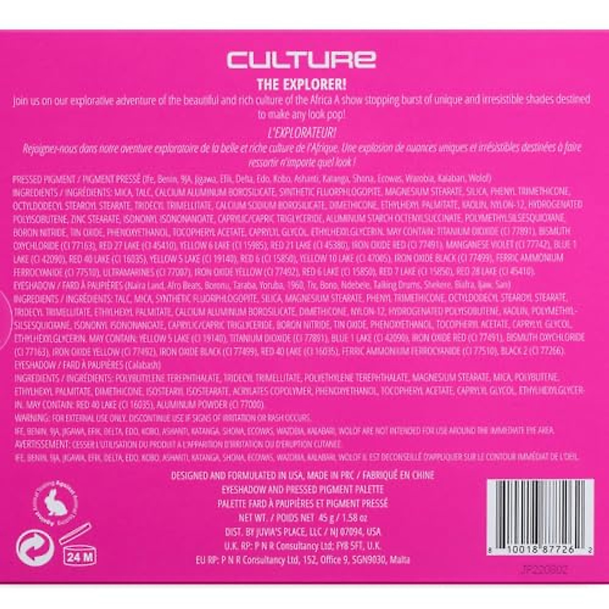 Juvia's Place Culture - Yellow, Greens, Purple, Chromatic, Eyeshadow Palette, Professional Eye Makeup, Pigmented Eyeshadow Palette, Makeup Palette for Eye Color & Shine, Pressed Eyeshadow Cosmetics