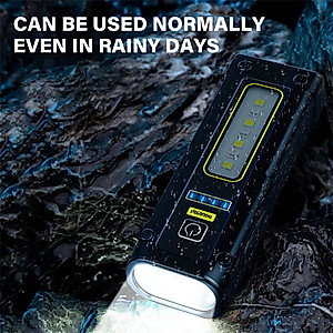 PINSAI 2 Pack Portable Rechargeable LED Work Light, Mini Magnetic Flashlights for Mechanics with COB Sidelight, Small Multi-Use Waterproof Super Bright Car Repair Emergency Trouble Light