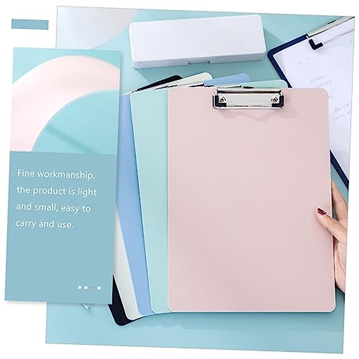 Tofficu 10 Pcs Writing pad Plastic File Folder Paper Folder Staples Plastic clipboard Exam Paper Clips Office Clip Boards Document Organizer Hard Plastic Test Paper Holder Drawing Board a4