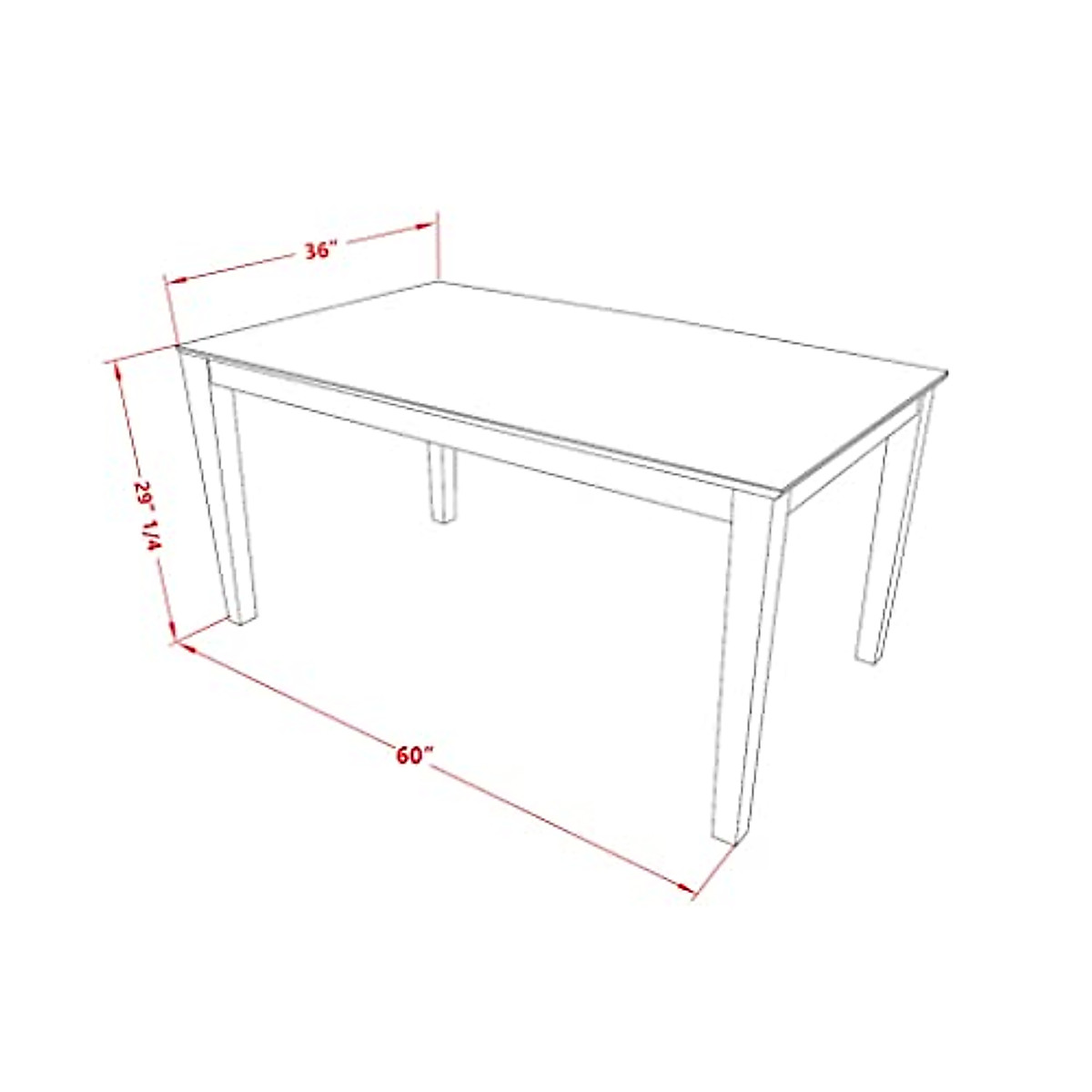 East West Furniture Capri 6 Piece Kitchen Table & Chairs Set Contains a Rectangle Table and 4 Dining Room Chairs with a Bench, 36x60 Inch, Cappuccino