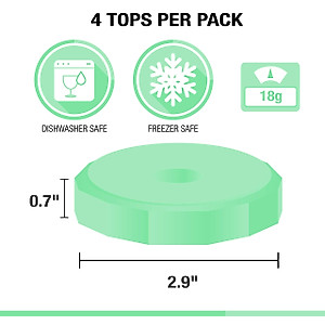 Masontops Tough Tops - Ball Regular Mouth Mason Jar Lids Plastic Leakproof - BPA-Free Multi Colored Plastic Mason Jar Lids - Reusable Dry Canning Lids fit Ball Jars (Ball Mason Jars not included)