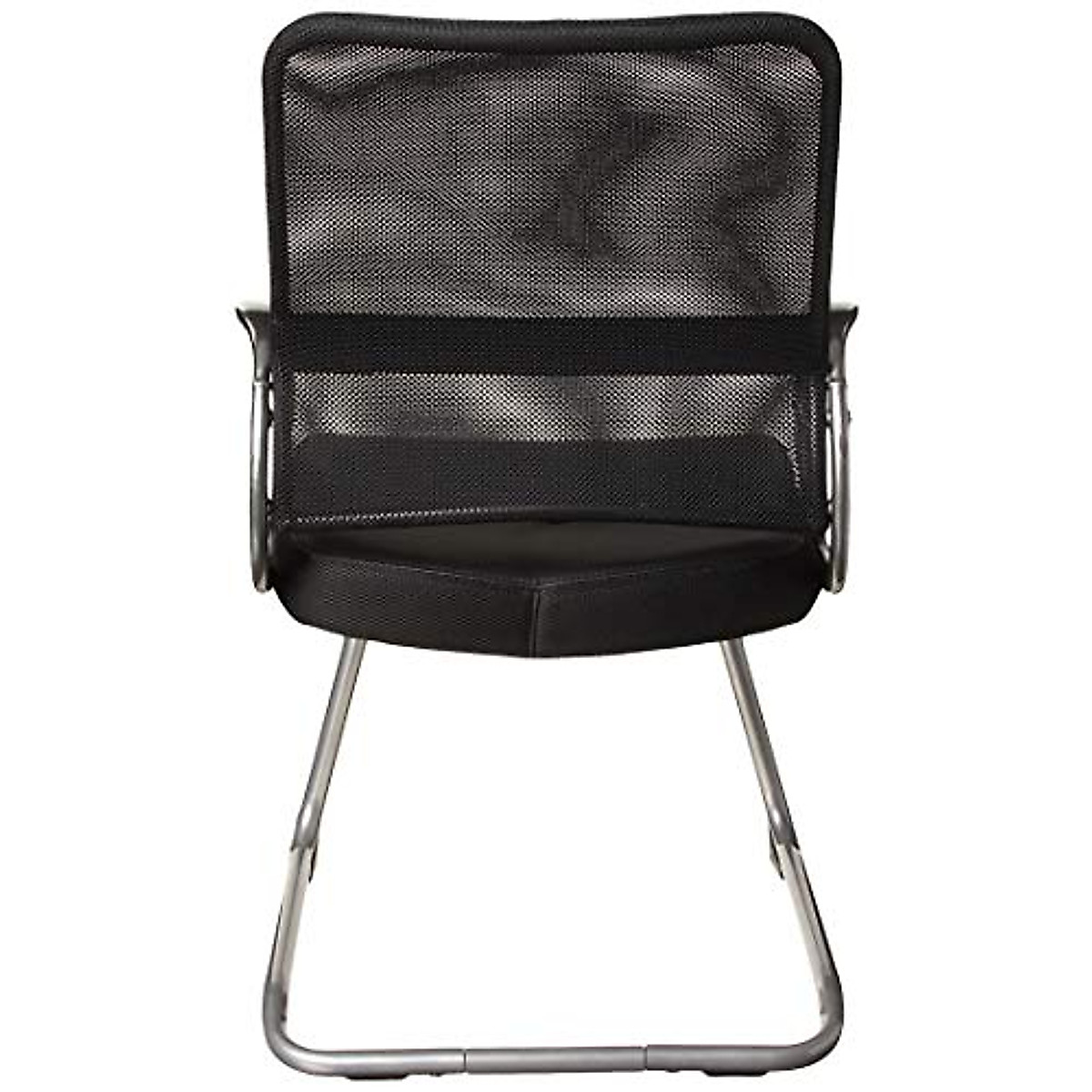 Boss Office Products Mesh Back Guest Chair with Pewter Finish in Black, 250 lb.