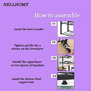 ANAMPION Pots and Pans Organizer for Cabinet, Snap-on and Adjustable Heavy-Duty Pot and Pan Rack,Pot Organizer for Kitchen Organization& Storage (3-tiers)