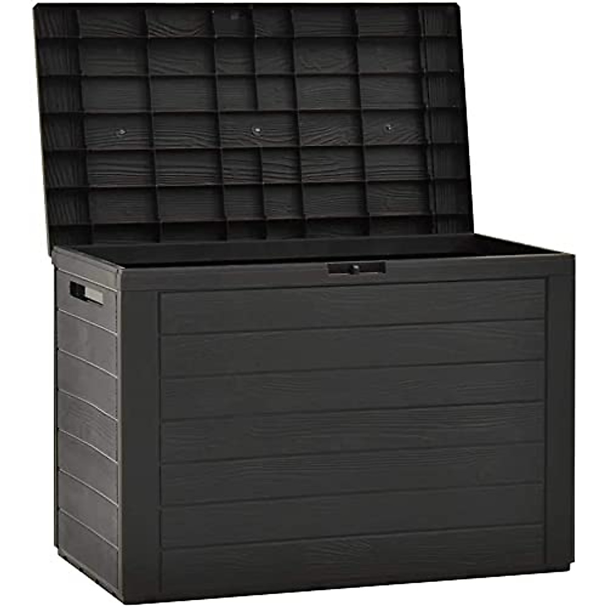 FAMIROSA 50 Gallon Garden Storage Box Outdoor Cushion Deck Patio Storage Chest Storing Pillow Tool Box Blanket Indoor Interior Container 38.7x17.3x21.7inches (38.7x17.3x21.7inches Black)