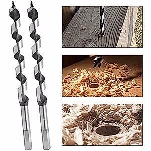 Auniwaig Auger Drill Bit Wood Hex Shank 14mm Cutting Dia High Speed Steel for Electric Bench Drill Woodworkingpentry