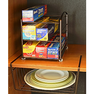 DecoBros Kitchen Wrap Organizer Rack, Bronze (Small / Standard, 2-1/2" Box)