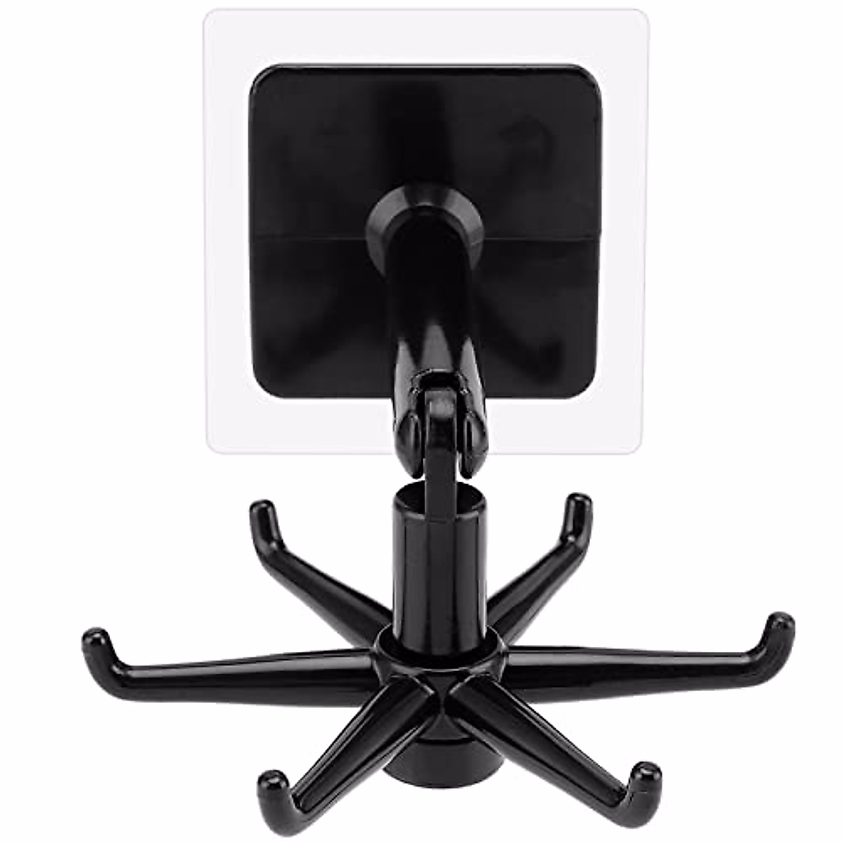 KOHAND 6 Pack Self Adhesive Utensil Holder, 360 Degrees Rotating Hook Self-Adhesive Vertical Flip Hook, Kitchen Utensil Hanger with 6 Hooks, Hanging Utensil Holder for Bathroom Kitchen Cabinet, Black