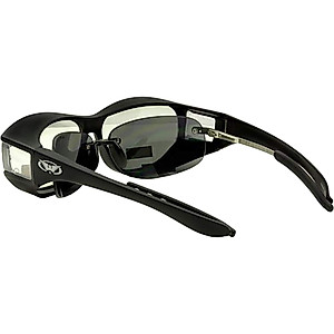 Global Vision Escort Safety Glasses Fit Over Most Eyewear Smoke Lenses (Black Smoke)