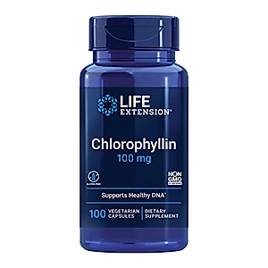 Life Extension Chlorophyllin 100mg – Powerful Antioxidant Supplement Pill for DNA, Liver Health and Detox – Non-GMO, Gluten-Free, Vegetarian - 100 Capsules