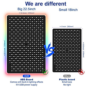 TINLOK LED Gaming Desk Pegboard,Clamp-on Gaming Desk Organizer,USB Powered,LED Light Desk Pegboard with Music Sync,22.2 x 14.5inch,Black 2PCS