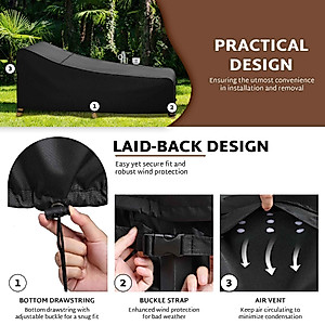 iBirdie Outdoor Lounge Chaise Chair Cover 80L x 28W x 28H inch Waterproof Patio Furniture Covers Lawn Pool Chair Cover 1 Pack Black