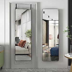 LVZORY Wall Mounted Mirror Full Length,47" x 14" Over The Door Mirror,Hanging Mirror Full Body Mirror,Vanity Makeup Dressing Mirror