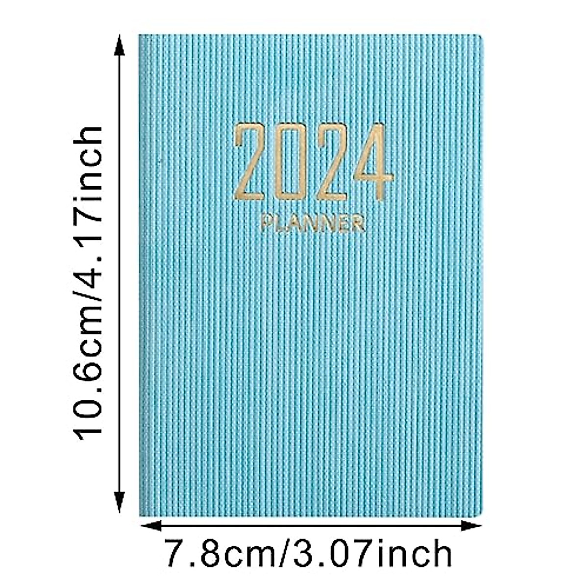 2024 Planner Notebook A7 Planning Notebook Calendar Double PU Leather Cover Journals Notebook Notepad for Work Supplies Stationery Organizer (Beige, One Size)