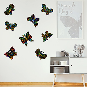 Landhoow Butterfly Scratch Cards for Kids Scratch Crafts Art Card Rainbow Summer Scratch Card Butterfly Party Favors for DIY Crafts Home Decoration Project, 6 Styles (24 Pcs)