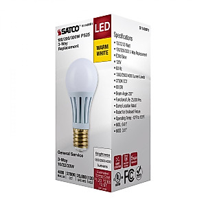 Satco LED Three-Way Lamp, 10/22/33W, Mogul Base, 2700K, White Finish (1)