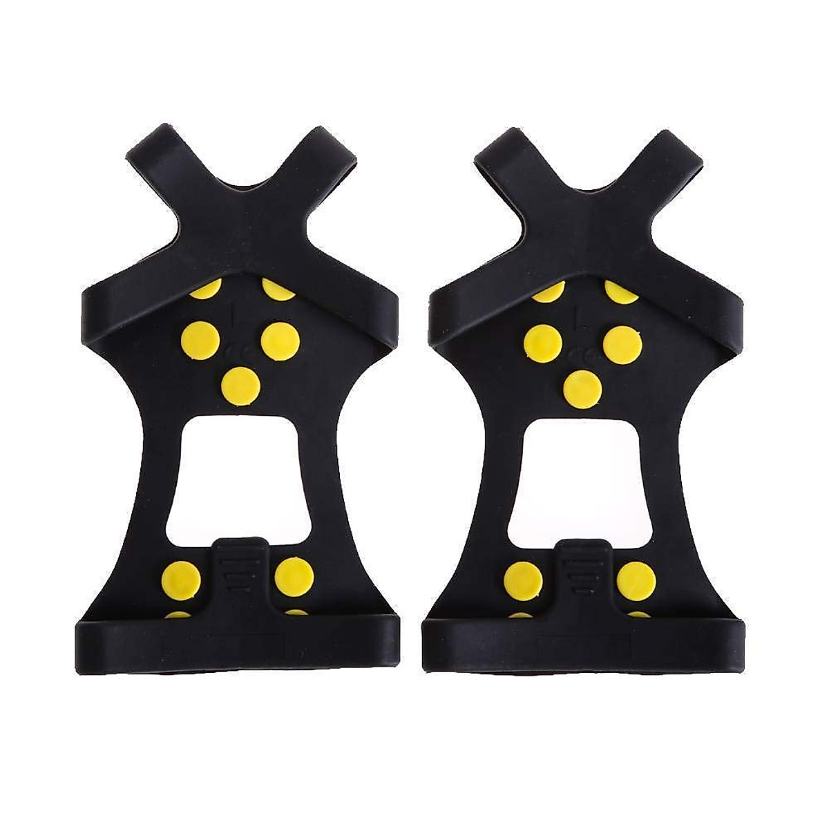 Fiersh Ice Cleats - Snow Grippers Crampons Anti-Slip Traction Cleats Ice & Snow Grips for Shoes and Boots - 10 Steel Studs Slip-on Stretch Footwear for Women Men Kids (Extra 10 Studs)