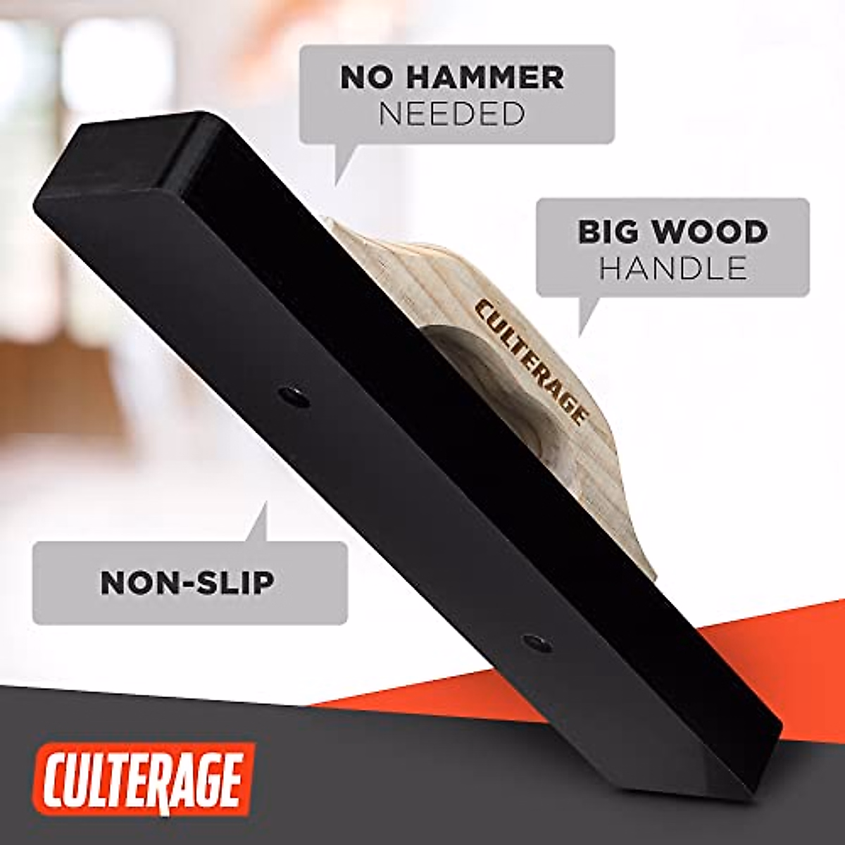 Culterage - Tapping Block [Incl. 20 Spacer] - Laminate Flooring Tools - Tapping Block for Vinyl Plank Flooring - Tapping Tool with Big Wooden Handle - Laminate Floor Tools - Tools for Vinyl Flooring
