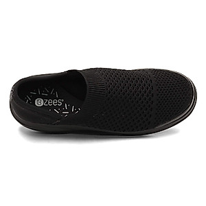 BZees Womens Charlie Slip-ons Loafer, Black, 8 US