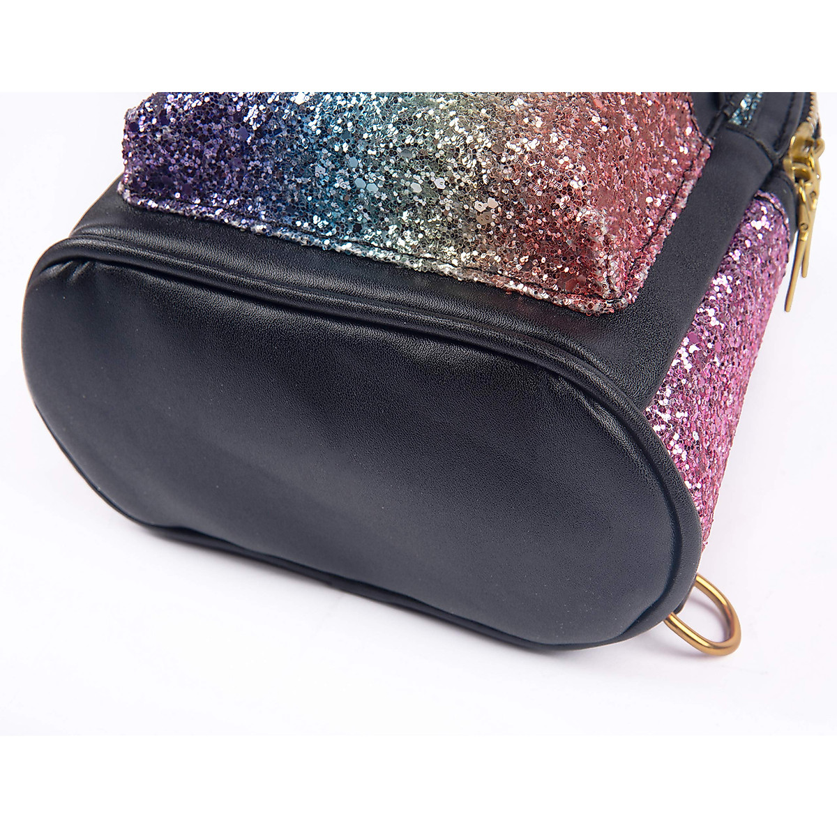 SEALINF Women Girl Bling Mini Backpack Convertible Shoulder Cross Bags Purse (black-2)