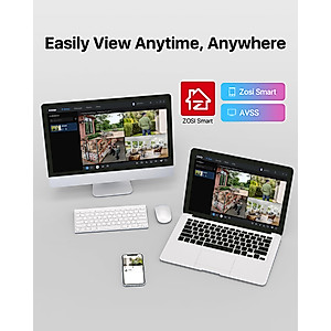 ZOSI 1080P H.265+ Home Security Camera System,5MP Lite 8 Channel Surveillance DVR and 8 x 1080p Weatherproof CCTV Dome Camera Outdoor Indoor with 80ft Night Vision, Remote Access (No Hard Drive)