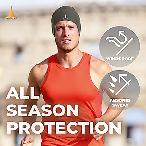French Fitness Revolution - Skull Cap Helmet Liner Running Beanie - Ultimate Thermal Retention and Performance Moisture Wicking. Fits Under Helmets Khaki