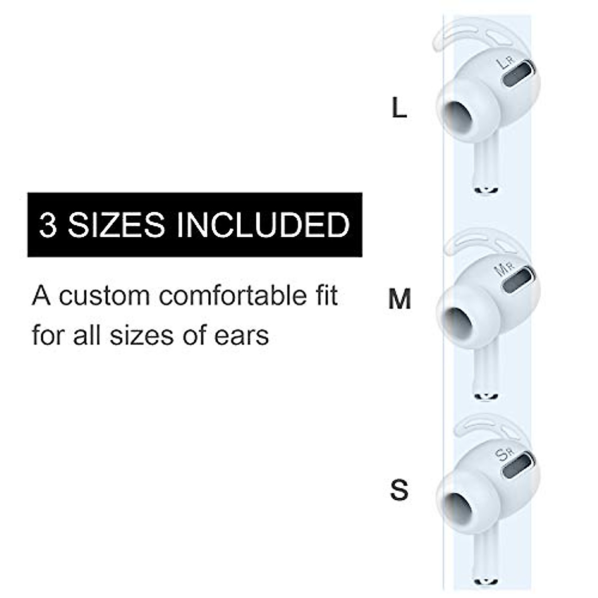 AirPods Pro Silicone EarHooks Case, IFCASE Anti-Slip Ear Hooks Cover Accessories Compatible with AirPods Pro (White)