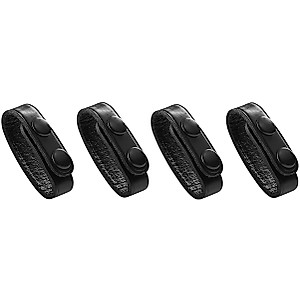 Perfect Fit Shield Wallets 3/4 Inch Duty Belt Keeper for belts up to 2.25 inches wide Leather with Black Snap (4 Pack)