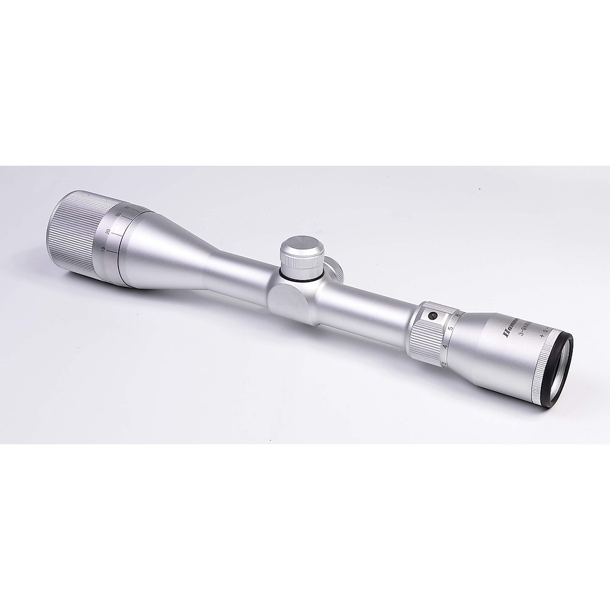 Stainless Silver Chrome Rifle Scope 3-9x40 AO Parallax Adjustable Objective with See-Thru Weaver Base Scope Rings