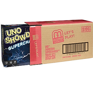 Mattel Games UNO Showdown Supercharged Card Game for Family Night with Electronic Card Launcher, Lights & Sounds (Amazon Exclusive)