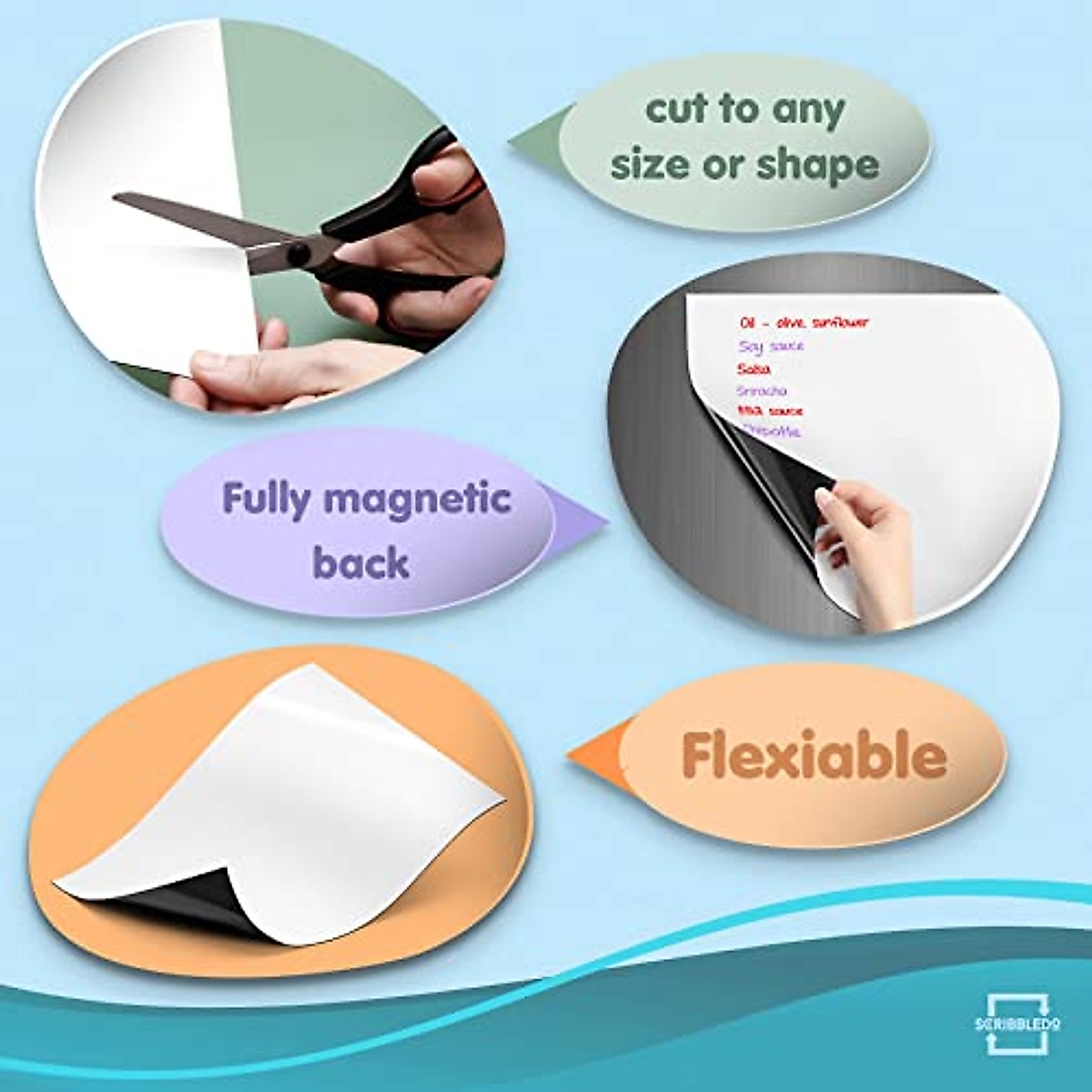 Magnetic Dry Erase Board for Fridge - 8x12 Stain-Resistant Whiteboard