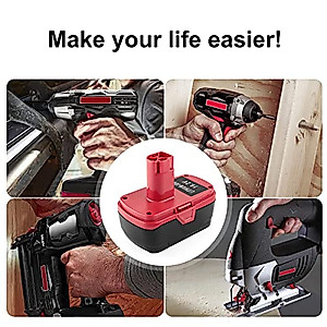 AYTXTG 2Pack 6.0Ah C3 Lithium Battery Replace for Craftsman 19.2 Volt Battery + Craftsman Battery Charger for XCP 130279005 1323903 130211004 Craftsman Charger 19.2V