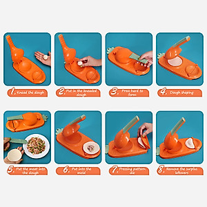 Dough Press, Dough Pressing Tool Dumpling Artifact Pressing Household Hand-Made Press Mold, Manual Tortilla Maker Press Dumpling Skin Dough Presser Dumpling Wrapper Presser Kitchen Gadgets (2 in 1 GN)