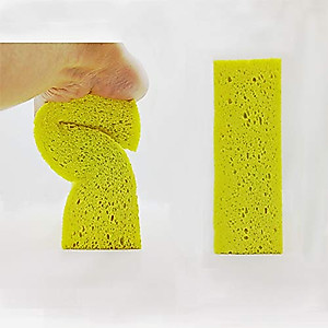 Cellulose Large Sponges for Cleaning, Multi-use Scrub, for Car, Boat and Kitchen, Pack of 3, Yellow, Environmentally Safe Biodegradable