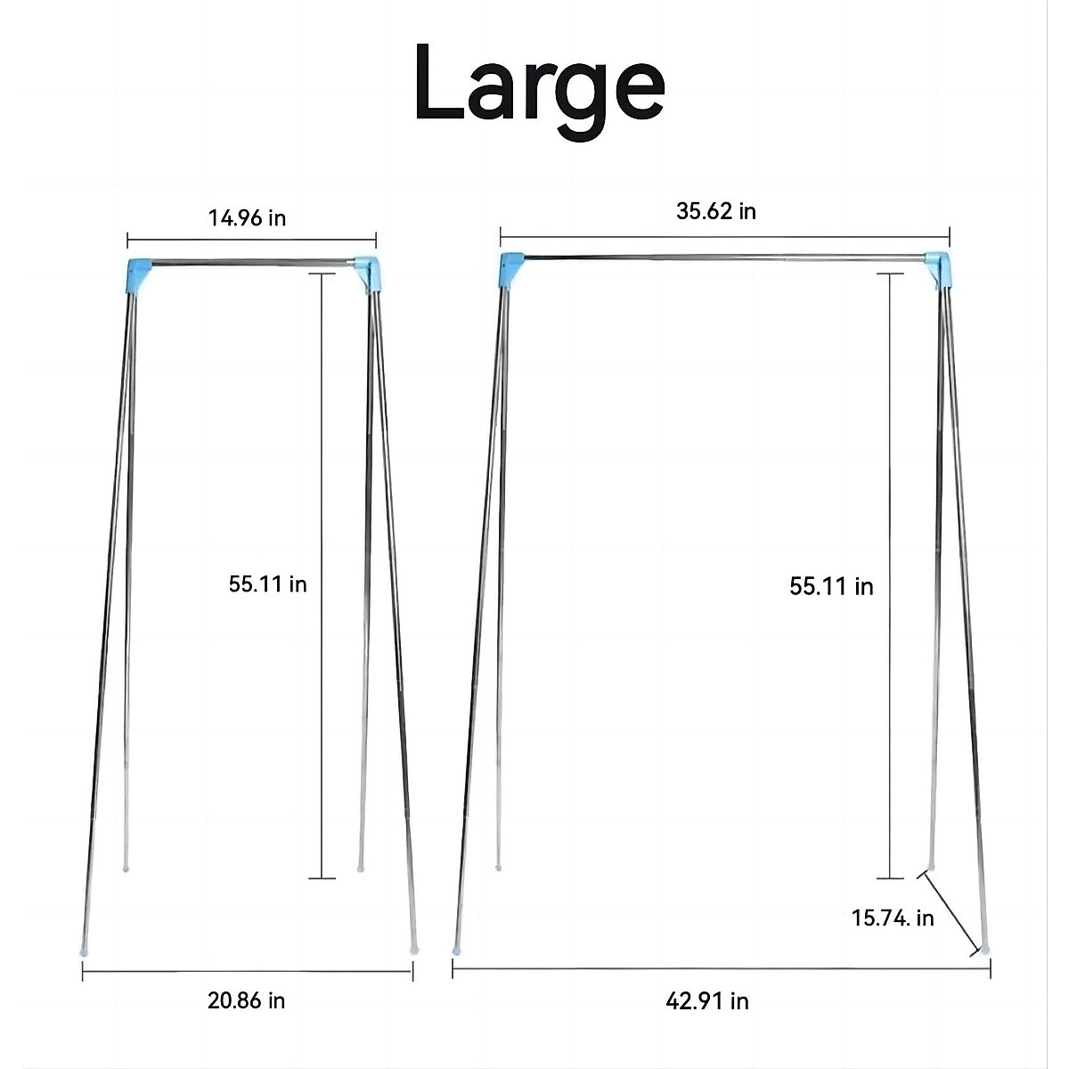 Foldable Clothes Rack,Stainless Steel Portable Travel Garment Rack,Collapsible Travel Garment Rack for Camping, Hotel Room, Laundry, Dance, Indoor, Outdoor (Large)