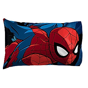 Jay Franco Marvel Spiderman Burst Full Sheet Set - 4 Piece Set Super Soft and Cozy Kid’s Bedding - Fade Resistant Microfiber Sheets (Official Marvel Product)
