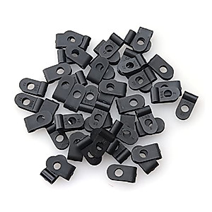 SOWAKA 50 Pcs Cable Clamp 1/8 Black R Type Nylon Screw Mounting Cable Fastener Wire Cords Clips for Wire Mounting Pipe Rope Tube Management (1/8)