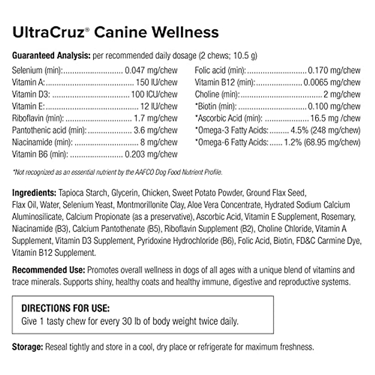 UltraCruz Canine Wellness Supplement for Dogs, 60 Tasty Chews
