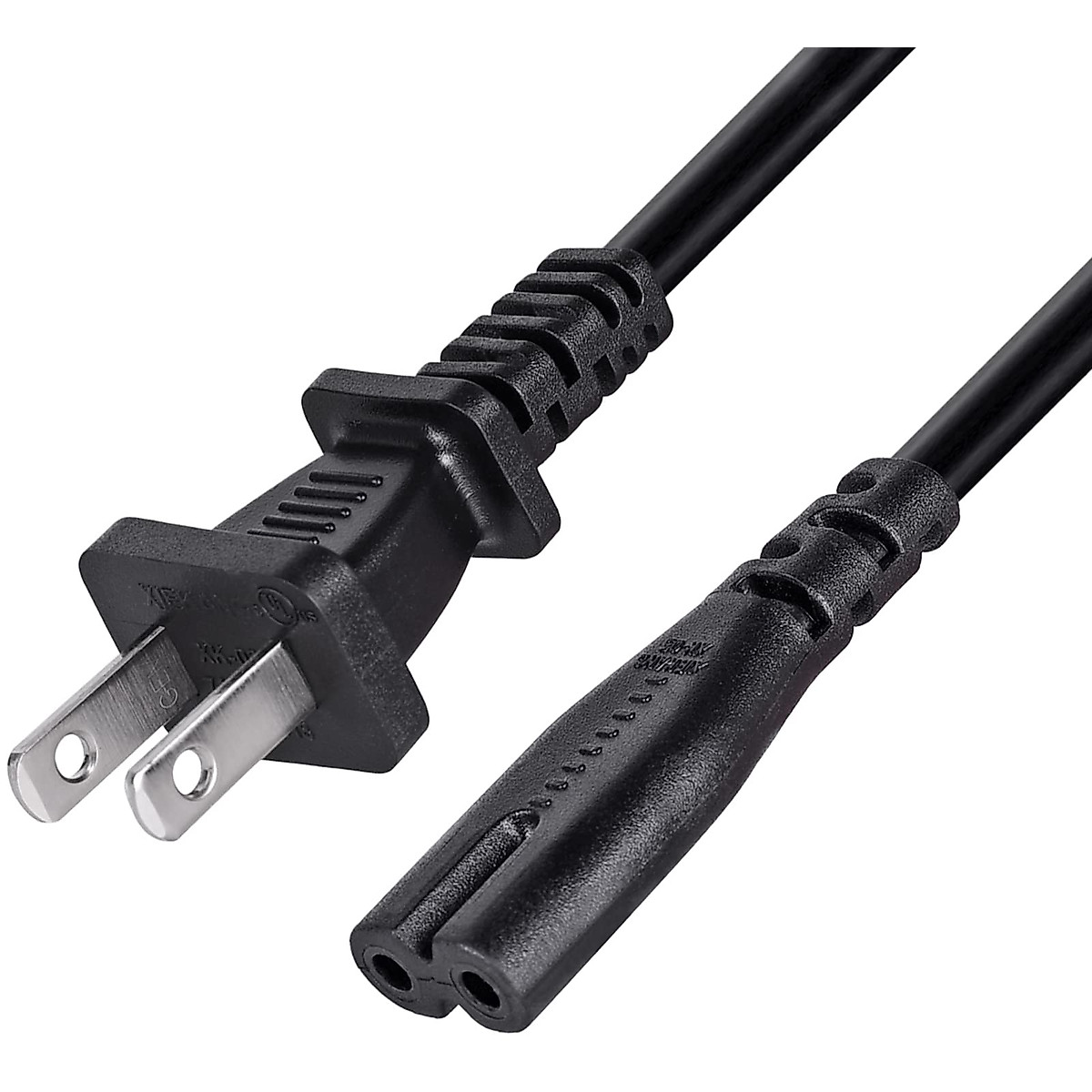 6ft 2 Prong AC Power Cord Compatible with Sony PS4 PS5 PS3 Slim, Playstation 4, Xbox One S, Xbox One X, Xbox Series X, Xbox Series S Replacement Lost Game Console Power Supply Cable