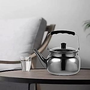 Lurrose Whistling Tea Kettle 1QT Stainless Steel Teakettle with Cool Grip Handle Whistling Teapot for Stovetop