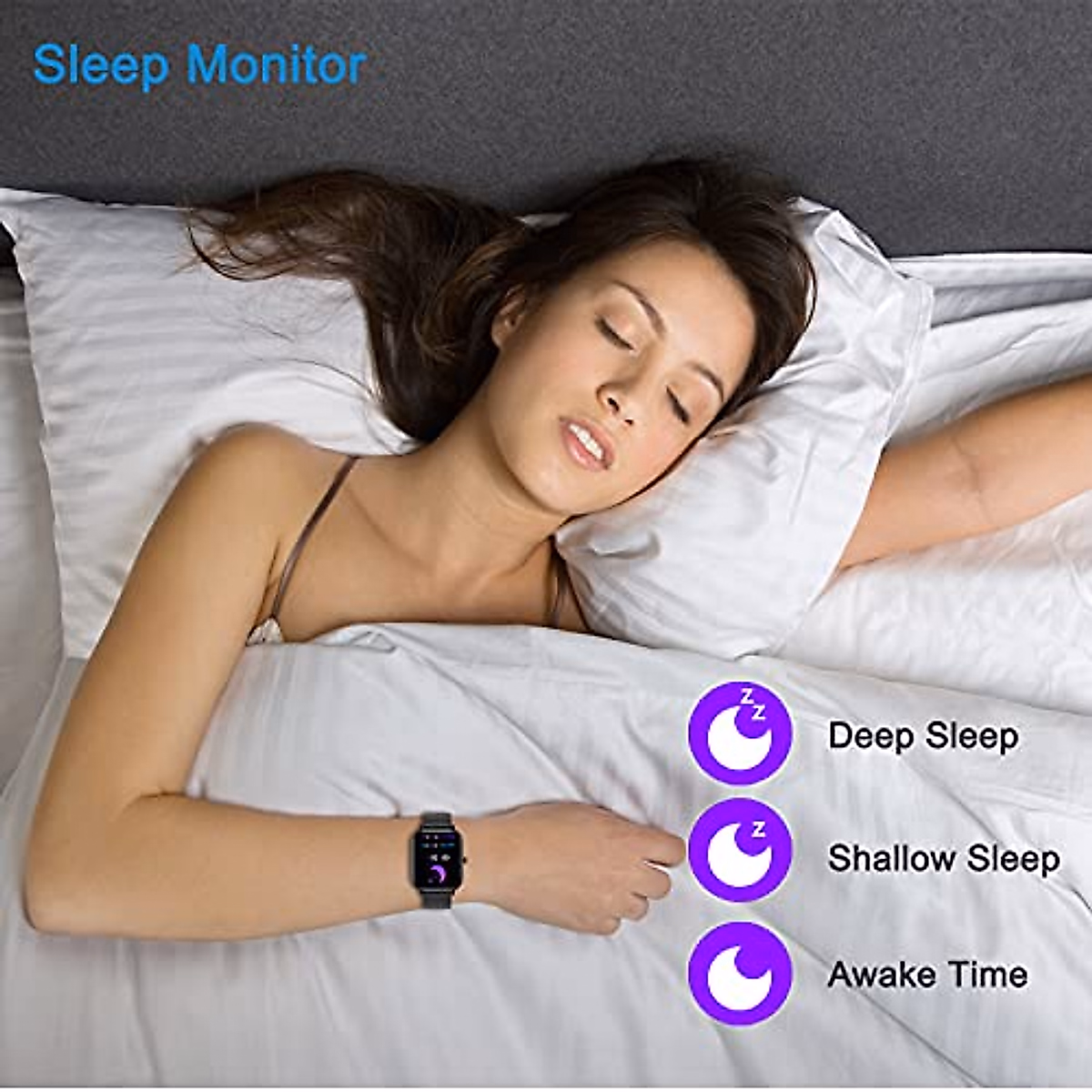 Keyouby Smart Watch,Compatible Android Phones and iPhone,1.75" LCD Screen Smartwatch with Heart Rate and Sleep Monitor,IP67 Waterproof Activity Tracker with Pedometer,Fitness Watche for Men